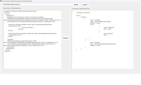 unicorn config xml to sitecore cli module json gui based converter