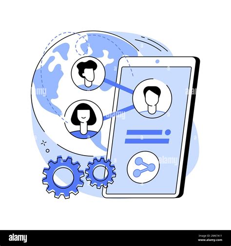 mobile collaboration abstract concept vector illustration