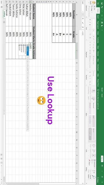 Grade Sheet Prepare By Lookup Formula Exceltech Xtream Advancexcel