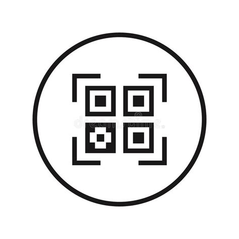 Qr Code Icon Stroke Outline Style Stock Vector Illustration Of
