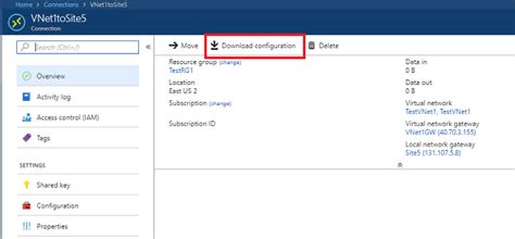 下载用于 s2s vpn 连接的 vpn 设备配置脚本 azure vpn gateway microsoft learn