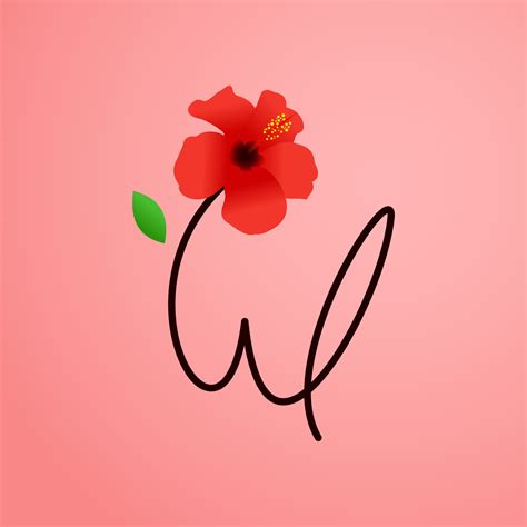 Initial W Shoe Flower 10216299 Vector Art At Vecteezy