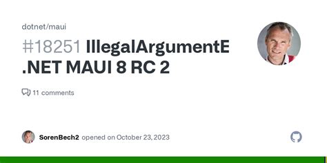 illegalargumentexception maui 8 rc 2 · issue 18251 · dotnet maui