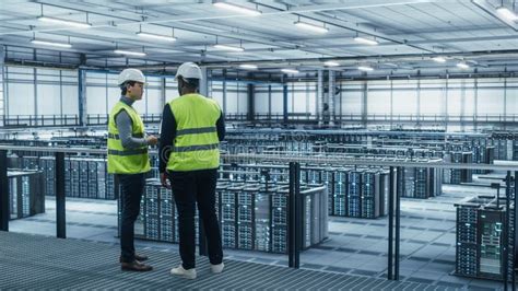 System Administrators To The Rescue Two It Technicians Using A Computer While Working In A Data