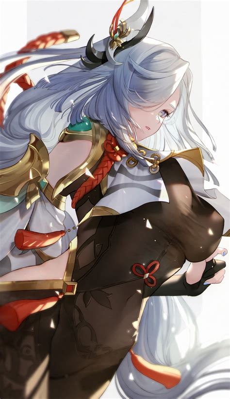 Shenhe Genshin Impact Drawn By Nido Celisius Danbooru