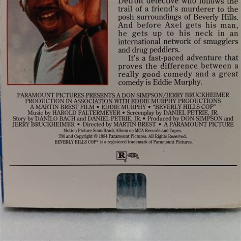Beverly Hills Cop Vhs 1984 1992 Eddie Murphy Paramount Pictures
