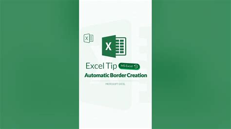 Automatic Border Creation In Excel Youtube