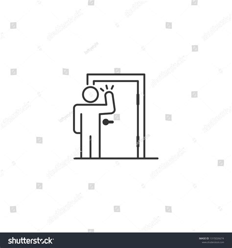 Man Knocking Door Vector Line Icon Stock Vector Royalty Free 1315026674 Shutterstock