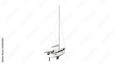 3d rendering of a computer generated sail boat isolated on a white
