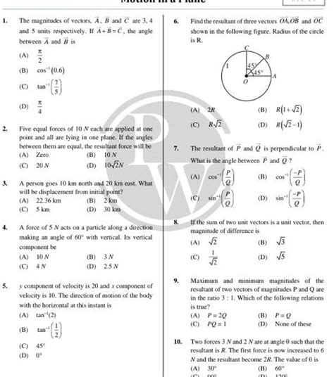The Magnitudes Of Vectors A B And C Are 3 4 6 Find The Resultant Of Thr