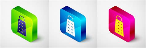 회색 배경에 격리 된 등색 성 강판 아이콘 부엌 기호 조리 기구 칼 붙이 기호 정사각형 버튼입니다 벡터 3차원 형태에 대한 스톡 벡터 아트 및 기타 이미지 Istock