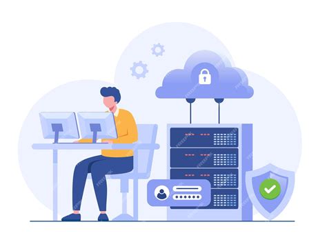 Premium Vector Data Server Concept Storage Technology Cloud System