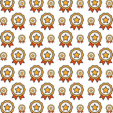 Premium Vector Achievement Badge Repeating Smart Trendy Seamless Pattern Colorful Background