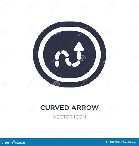 Curved Arrow With Broken Line Icon On White Background Simple Element Illustration From UI