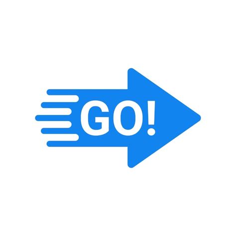 Premium Vector Blue Arrow Icon With Go Word Like Action Concept Of