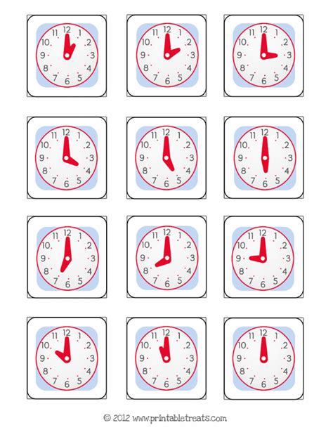 Telling Time Memory Game Printable Pdf
