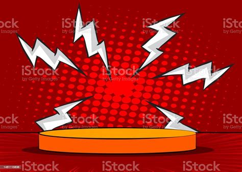 만화 추상 제품 연단 무대 만화책 장면 받침대 또는 모형 프레젠테이션을 위한 플랫폼 벡터 그림 질감 배경입니다 가격에 대한 스톡 벡터 아트 및 기타 이미지 Istock