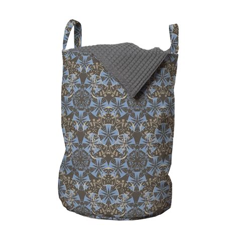 Antique Oriental Laundry Bag Rhythmic Inspired Grunge Flowers