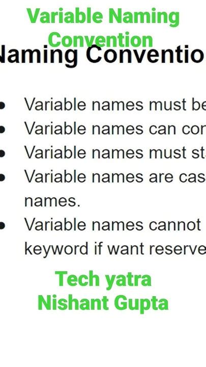 Variable Naming Convention Csharp Csharpshorts Techyatra Techyatrashorts Nishantgupta