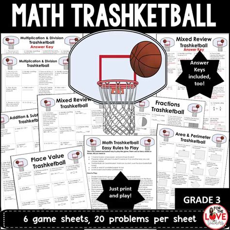 Math Trashketball Review Game Grade 3 For The Love Of Teachers