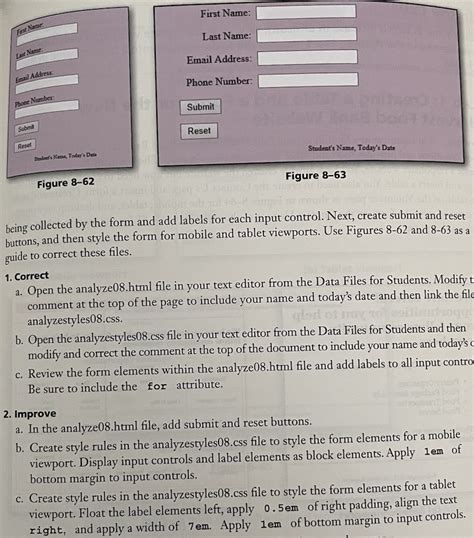 Solved Improving An HTML Form Instructions Work With The Chegg