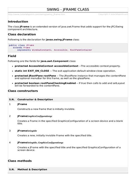 Swing Jframe Pdf Software Engineering Computing