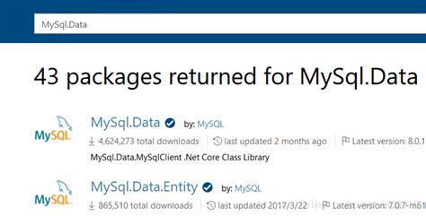 Nuget Mysql Data Mysql