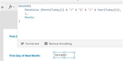 Get Start And Last Date Of Month Using Power Apps