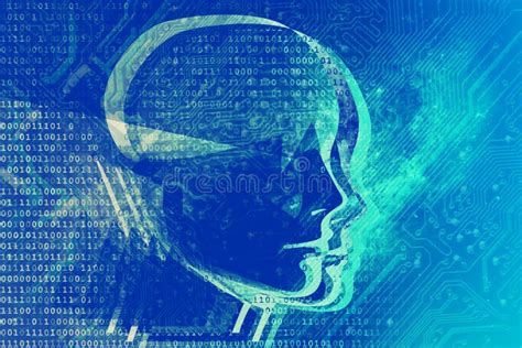 Head With Binary Code Background Generative Ai Stock Illustration