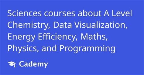 Sciences Courses About A Level Chemistry Data Visualization Energy Efficiency Maths Physics