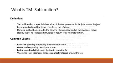 Difference Between Tmj Subluxation And Dislocation Pptx Pptx