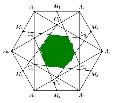 Pstricks How To Fill A Hexagon With Vertices Obtained From Intersecting Lines TeX LaTeX