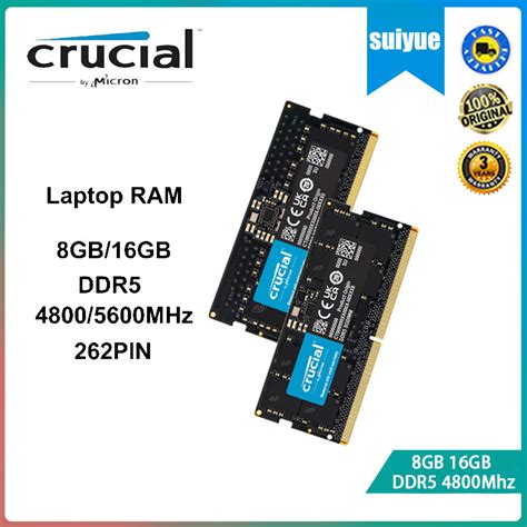 Crucial 8gb 12gb 16gb Ddr5 4800mhz 5600mhz 1 1v 262pin Sodimm Laptop Memory Ram Notebook Ram