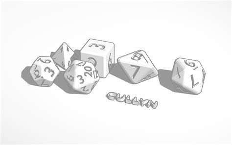 3d Design Dice Set Tinkercad