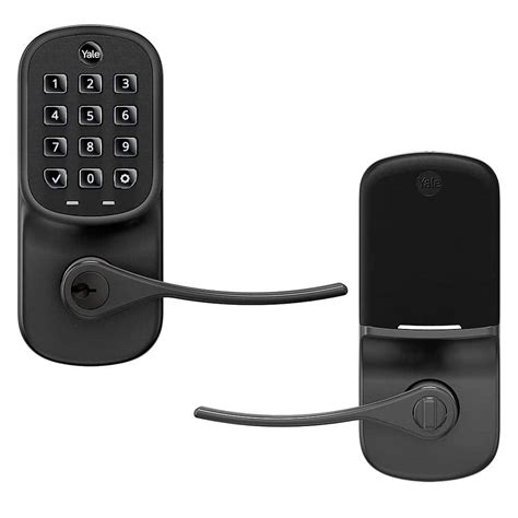 Yale Assure Lock Electronic Lever Lock With Keypad Key Access Black Suede Yrl216 Nr Bsp Best Buy