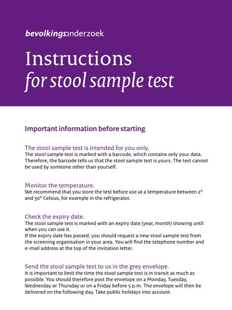 Instructions For Stool Sample Test Pdf