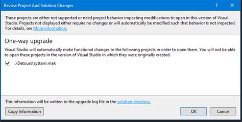 Project Upgrade Failed · Issue 147 · Microsoft Detours · Github
