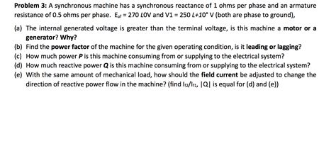 solved problem 3 a synchronous machine has a synchronous
