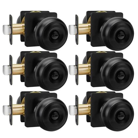 Haidms 6 Packs Black Door Knobs Interior Matte Black Interior Door