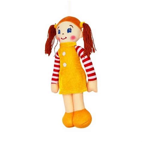 36cm Lovely Yellow Stuffed Slim Doll Toy For Playing At Rs 200piece