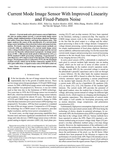 pdf current mode image sensor with improved linearity and fixed