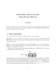 Mock Midterm Fall Pdf Intermediate Microeconomics Mock Second Midterm Fall Be Sure