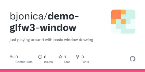 Github Bjonicademo Glfw3 Window Just Playing Around With Basic