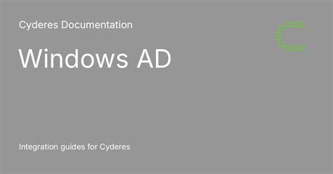 Windows Ad Cyderes Documentation
