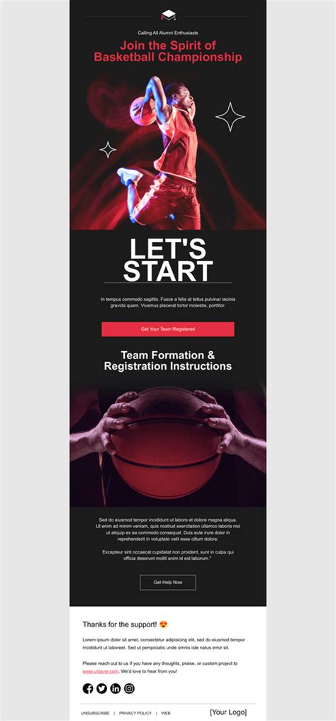 Alumni Networking Event Email Template Unlayer