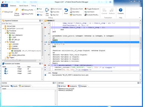 Stored Routine Debugger Hopper Version 2 0 Released Firebird News