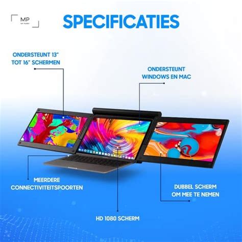 MP Portable Monitor TRI Screen Dual Portable Monitor Extra Beeldscherm 13 3 Inch Nieuw
