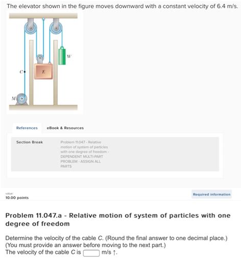 Solved 1 Determine The Velocity Of The Cable C C Is Chegg Com