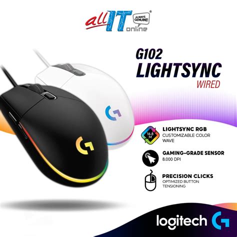 Logitech G Light Sync Gaming Wired Mouse Gaming Grade Sensor K DPI Light Weight Mouse