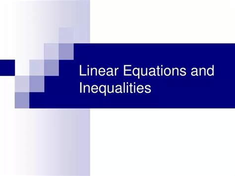 PPT Linear Equations And Inequalities PowerPoint Presentation Free Download ID